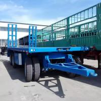 China Hydraulic Ramp System Low Bed Draw Bar Full Trailer for Sale for sale