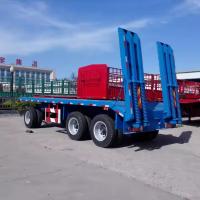China Hydraulic Ramp System Low Bed Draw Bar Full Trailer for Sale for sale
