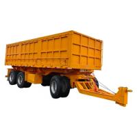 China Farm 2-Axles Flat Platform Fence Drawbar Full Trailer With Ladder for sale