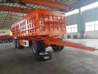 China Farm 2-Axles Flat Platform Fence Drawbar Full Trailer With Ladder for sale