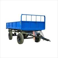China Farm 2-Axles Flat Platform flatbed side wall Drawbar Full Trailer With Ladder for sale