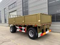 China CIMC Customized 2 Axle Hot Sale 20FT  With Drawbar Fence Stake Side Wall Full Semi Trailer Tractor for sale