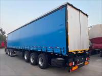 China 3 Axles Unladen Weight 8300kg Lever Type Suspension Laminated Plywood Tarped Semi Trailer Tarpaulin Truck for sale