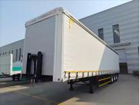 China 3 Axles Unladen Weight 8300kg Lever Type Suspension Laminated Plywood Tarped Semi Trailer Tarpaulin Truck for sale