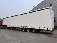 China Covered Water Resistant Plywood 8mm Thickness Payload Capacity 38600kg Volume 110cmbs Tarpaulin Truck for sale