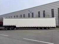 China Covered Water Resistant Plywood 8mm Thickness Payload Capacity 38600kg Volume 110cmbs Tarpaulin Truck for sale