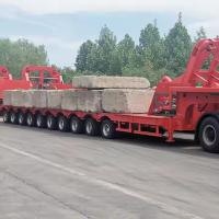 China Heavy Duty Payload 200 T Transport Oversize Cargo 4 Axle Extendable Low Bed Trailer for sale