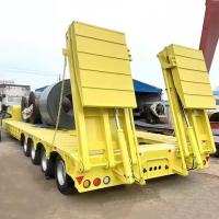 China Heavy Duty 2 Lines 4 Axles 2x40T Rigid Suspension Lowbed Semi Trailer for sale