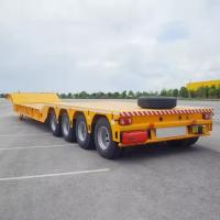 China CIMC 4 Lines 8 Axles 110 Ton Adjusted Height With Container Locks Extendable Low Bed Trailer for sale