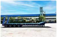 China CIMC 4 Lines 8 Axles 110 Ton Adjusted Height With Container Locks Extendable Low Bed Trailer for sale