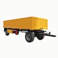 China Farm 2-Axles Flat Platform flatbed side wall Drawbar Full Trailer With Ladder for sale