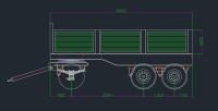 China Farm 2-Axles Flat Platform flatbed side wall Drawbar Full Trailer With Ladder for sale