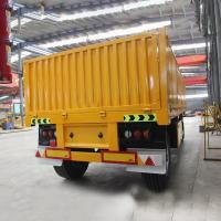 China Farm 2-Axles Flat Platform flatbed side wall Drawbar Full Trailer With Ladder for sale
