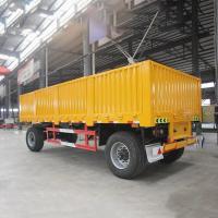 China Farm 2-Axles Flat Platform flatbed side wall Drawbar Full Trailer With Ladder for sale