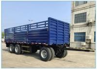 China Farm 2-Axles Flat Platform Fence Drawbar Full Trailer With Ladder for sale