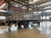 China Farm 2-Axles Flat Platform Fence Drawbar Full Trailer With Ladder for sale
