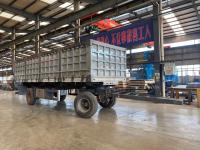 China Farm 2-Axles Flat Platform Fence Drawbar Full Trailer With Ladder for sale