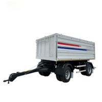 China Farm 2-Axles Flat Platform Fence Drawbar Full Trailer With Ladder for sale