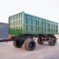 China Farm 2-Axles Flat Platform Fence Drawbar Full Trailer With Ladder for sale