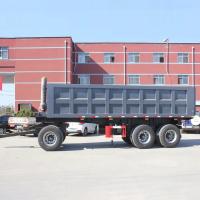 China Farm Trailer 3-Axles Hydraulic Rear Dump Draw Bar Full Trailer for sale