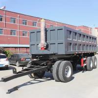China Farm Trailer 3-Axles Hydraulic Rear Dump Draw Bar Full Trailer for sale