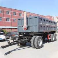 China Farm Trailer 3-Axles Hydraulic Rear Dump Draw Bar Full Trailer for sale