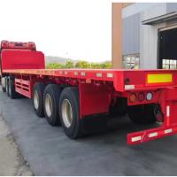 China Customized 3 Axles 60T Carry 20ft\40ft Container Bagged Cement Bulk Cargo Flatbed Trailer for sale