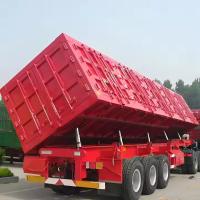 China Mechanical Suspension Payload 70T Side Unloaded Tri-axle Tipper Trailer for sale