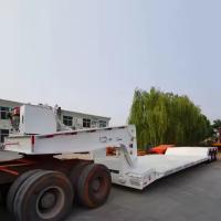 China 3 Axle 80t Customize Mechanical Suspension Detachable Gooseneck Lowbed Trailer for sale