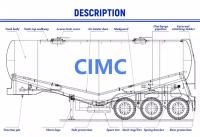 China CIMC 3 Axles 30 Ton Stainless Steel Transport Wheat Flour Carbon Powder Materials Truck Triler for sale