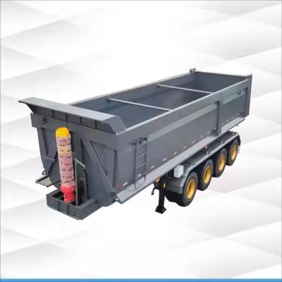 China 4 Axle 60 Ton Transport Coal Ore Sand Bauxite Manganese Marble Rock Steel Building Material End Dump Back Tipper Semi Trailer for sale