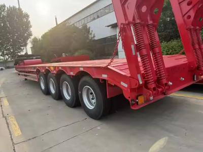China CIMC 3/4 Axles Sturdy Steel Heavy Duty Transportation Length From 10 to 20m Lowbed Semi Trailer for sale