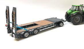 China Hydraulic Ramp System Low Bed Draw Bar Full Trailer for Sale for sale