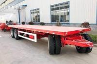 China 2-Axles Flat Platform Flatbed Drawbar Full Trailer With Ladder for sale