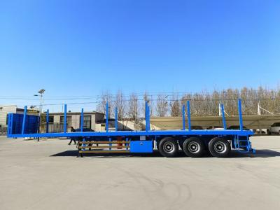 China CIMC High Quality Steel 3 Axles 60 Ton with Stake 40ft Container Flatbed Semi Trailer for sale