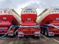 China CIMC 3 Axles 35cbms diesel Generator Dry Mix Mortar Bin Powder tank Cargo Semi Trailer for sale