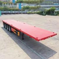 China CIMC 2/3/4 Axles 40ft 12500*2500*1500mm 70 Ton Capacity 8-12 Sets Twist Lock Flatbed Deck Trailer for sale