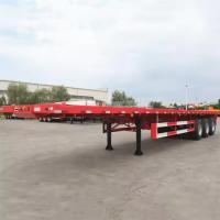 China CIMC 2/3/4 Axles 40ft 12500*2500*1500mm 70 Ton Capacity 8-12 Sets Twist Lock Flatbed Deck Trailer for sale
