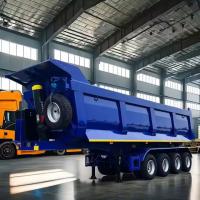 China CIMC 4 Axles 22/24/26/28/30ft HYVA Cylinder Offer Swift Unloading End Dump Truck Semi Trailer for sale
