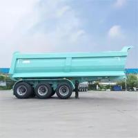 China CIMC China Factory Steel U Shape 3 Axles Heavy Duty Hydraulic End Rear Tipper Dump Cart Semi Trailer for sale
