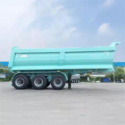 China CIMC China Factory Steel U Shape 3 Axles Heavy Duty Hydraulic End Rear Tipper Dump Cart Semi Trailer for sale