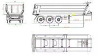 China CIMC China Factory Steel U Shape 3 Axles Heavy Duty Hydraulic End Rear Tipper Dump Cart Semi Trailer for sale