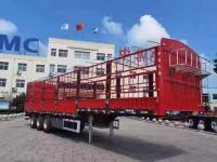 China CIMC 3 Axles 40 -100T Bulk Cargo Transport Utility Stake Animal Sidewall Truck Fence Semi Trailer for sale