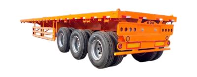 China CIMC 20ft 40ft Semi Trailer Shipping Container Twistlocks Flatbed Design Carbon Steel 12R22.5 Truck Trailers for sale