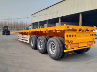 China CIMC 20ft 40ft Semi Trailer Shipping Container Twistlocks Flatbed Design Carbon Steel 12R22.5 Truck Trailers for sale
