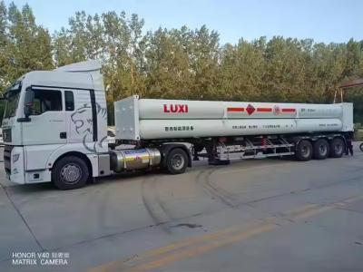 China CIMC 3 Axles 5500L-8000L Gasoline and Diesel 4 Compartments Steel Fuel Hydraulic Tank Trailer for sale