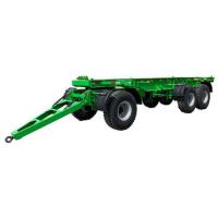 China Farm 2-Axles Flat Platform Flatbed Drawbar Full Trailer With Ladder for sale