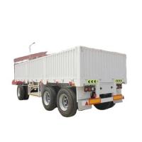 China 2-Axles Flat Platform flatbed side wall Drawbar Full Trailer With Ladder for sale