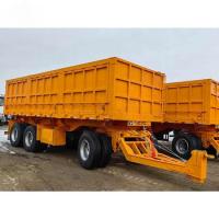 China Farm 2-Axles Flat Platform Fence Drawbar Full Trailer With Ladder for sale