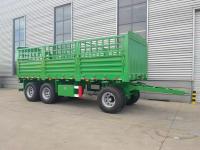 China Farm 2-Axles Flat Platform Fence Drawbar Full Trailer With Ladder for sale